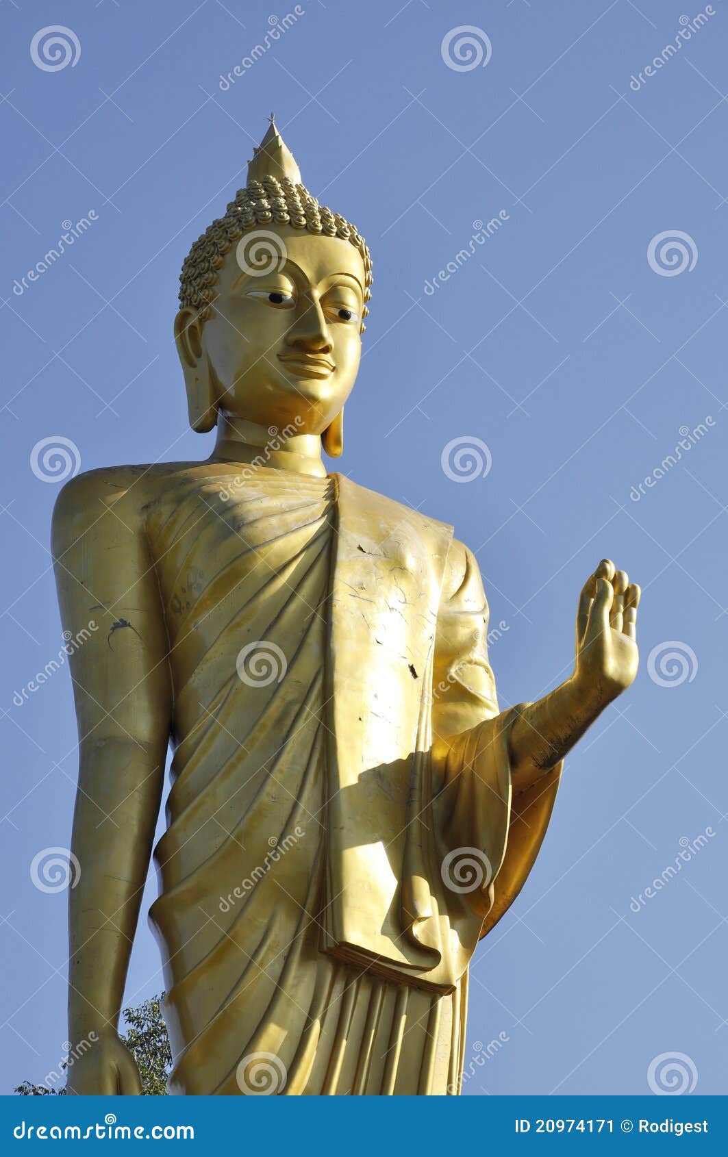 Utomhus- StandBuddha Staty Stora Thailand Fotografering för Bildbyråer ...