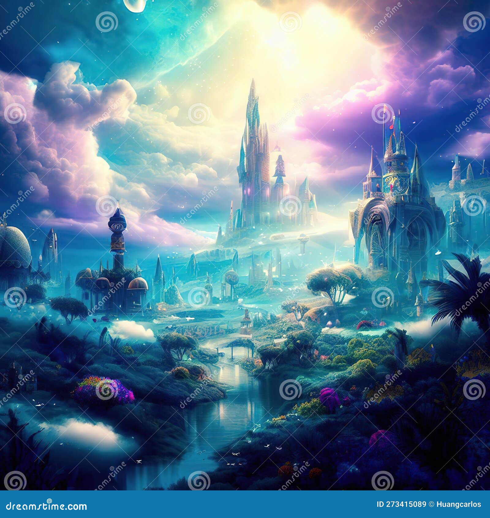 The Castle Of Utopia: A Noble Mansion In The Sky Stock Photography ...