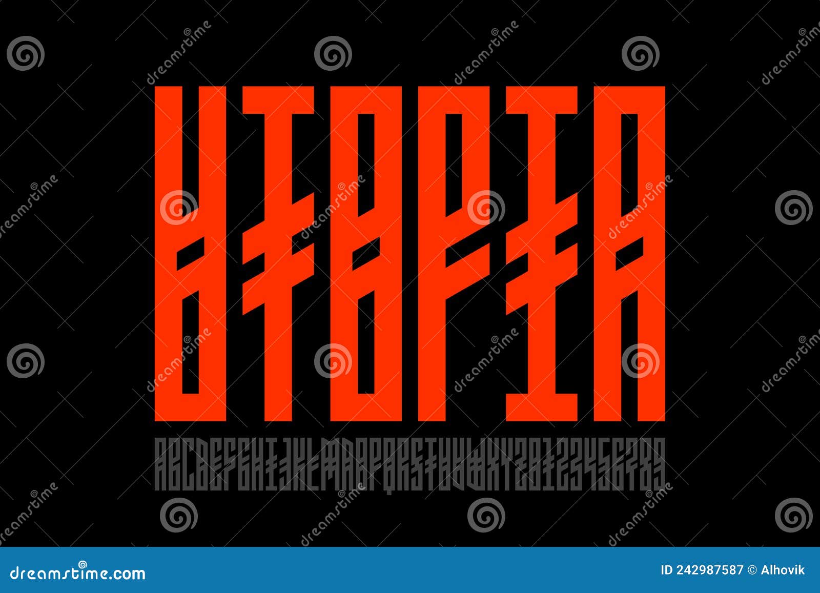 Utopia font stock vector. Illustration of futuristic - 242987587