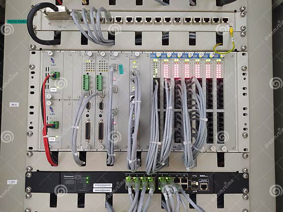 UTP Cable Terminal on Telecommunication Server Rack Stock Image - Image ...