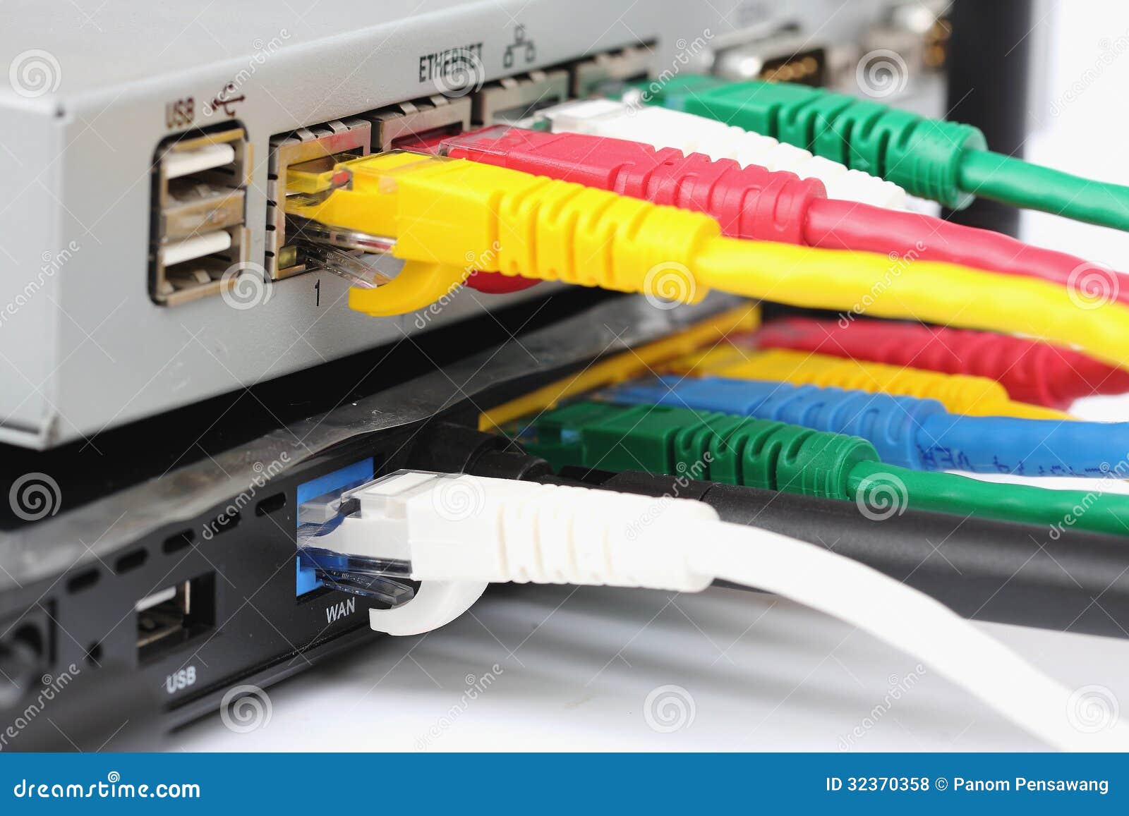 UTP LAN Connect Der Ethernet-Anschluss Stockfoto - Bild von rückseite ...