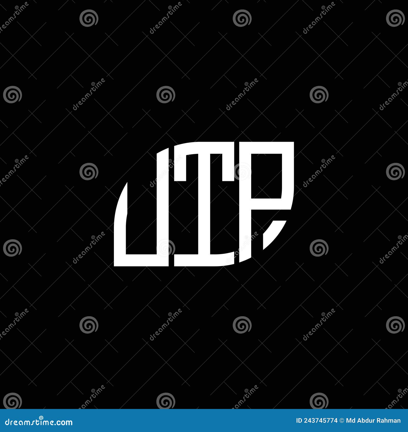 UTP Letter Logo Design On Black Background. UTP Creative Initials ...