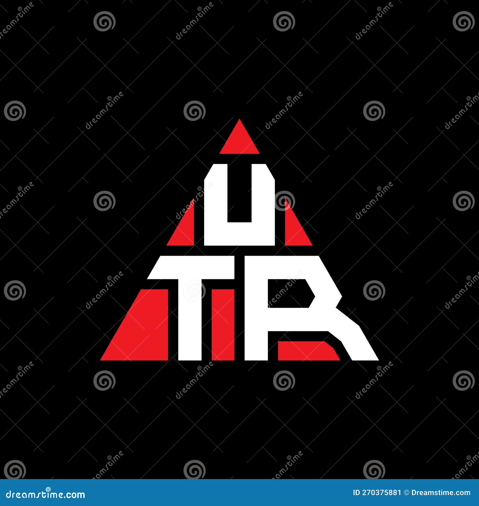 UTR Triangle Letter Logo Design with Triangle Shape. UTR Triangle Logo ...