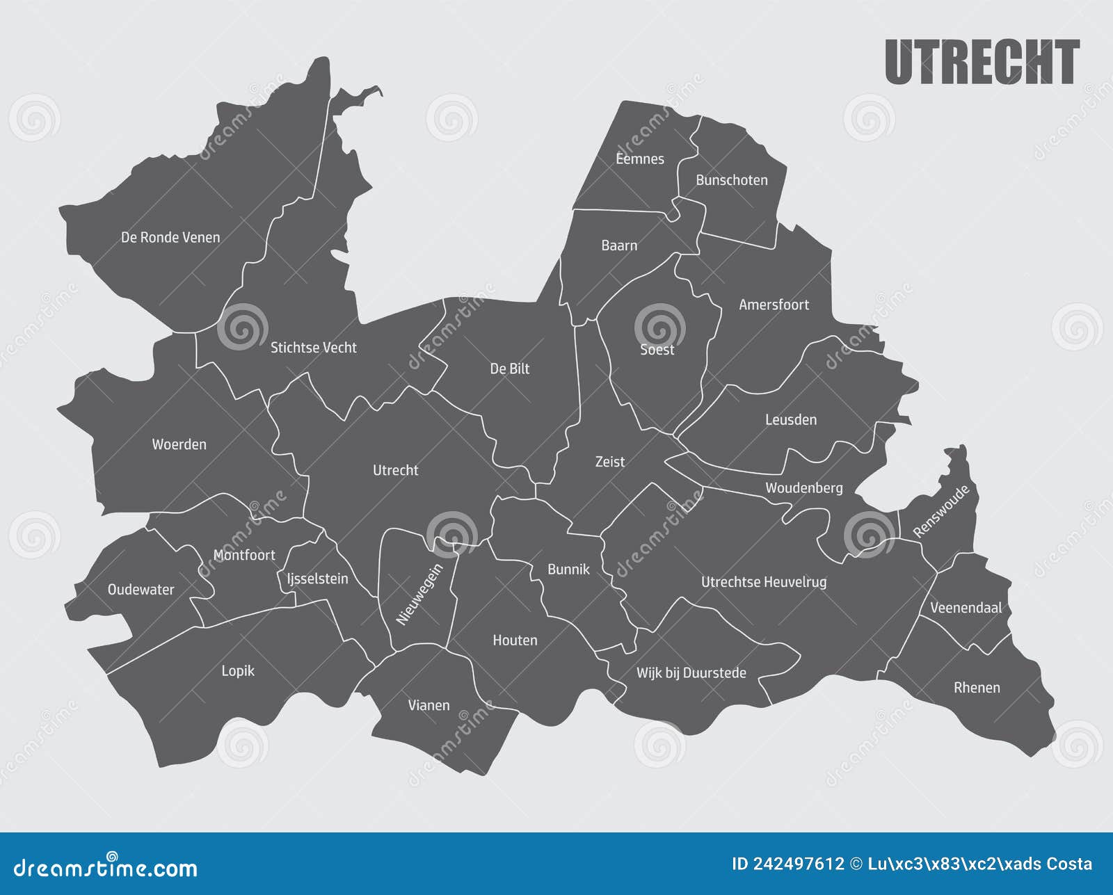 Utrecht Map. Detailed Black Map Of Utrecht City Poster With Streets ...