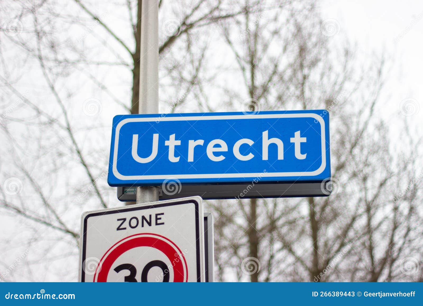 Utrecht city sign stock image. Image of road, signage - 266389443