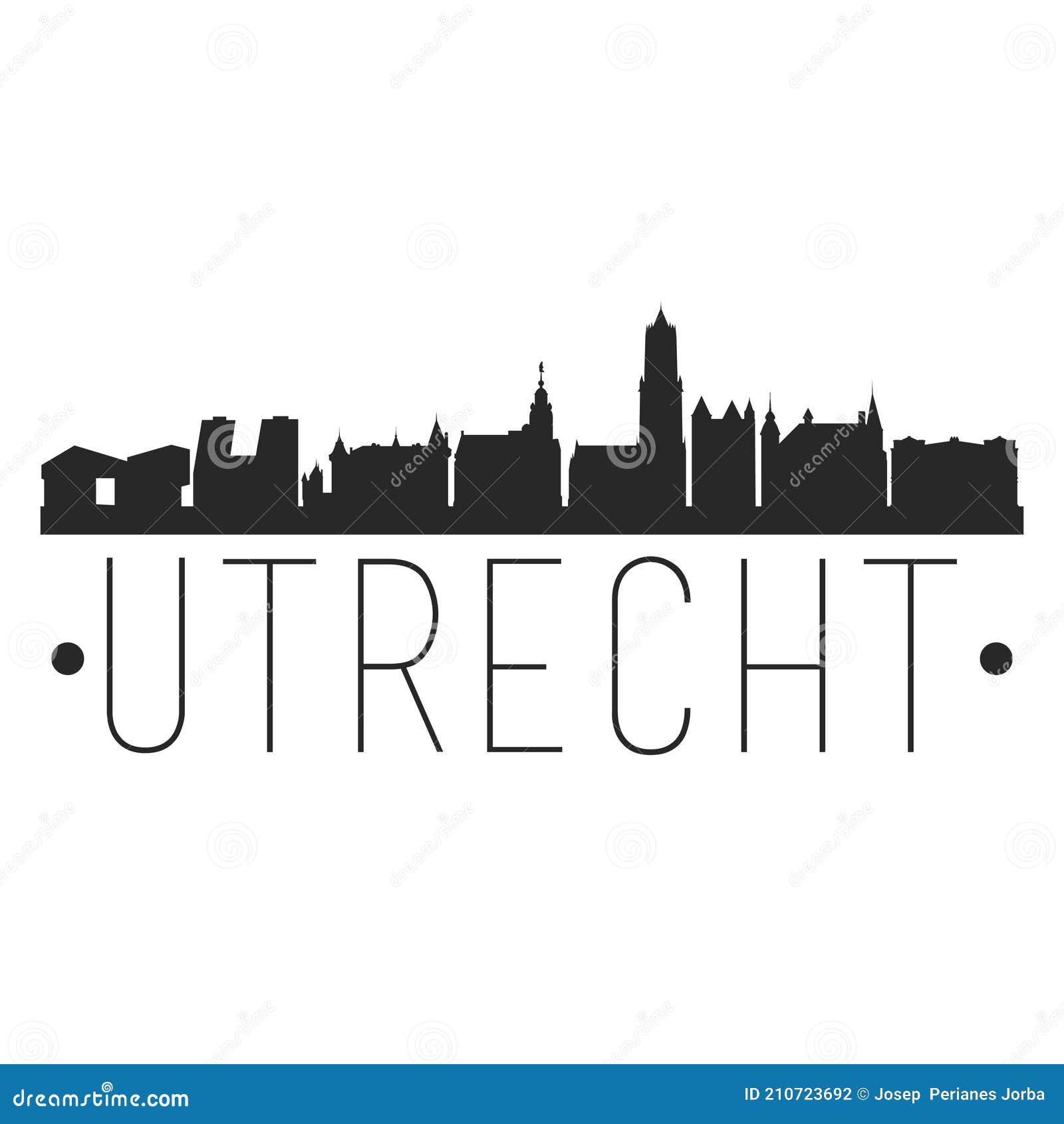 Utrecht Netherlands. City Skyline. Silhouette City. Design Vector ...