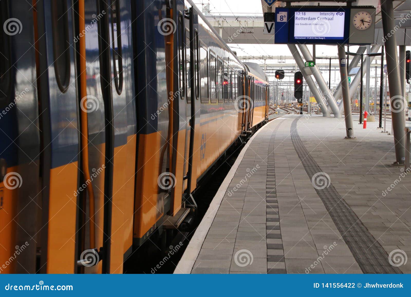 Utrecht, the Netherlands, March 8, 2019: Intercity, a Yellow Train ...