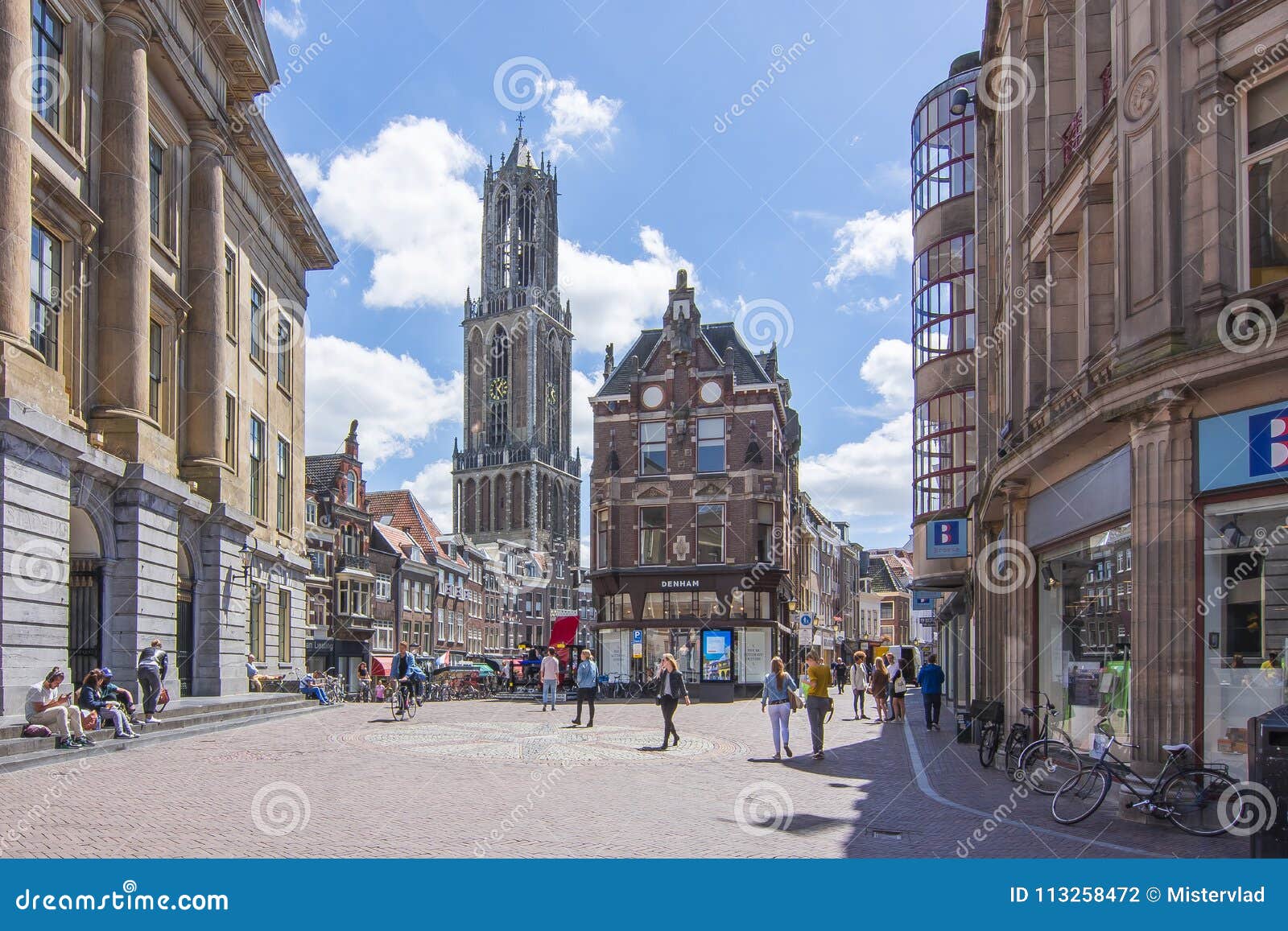 Utrecht Streets and Dom Tower Editorial Photography - Image of market ...