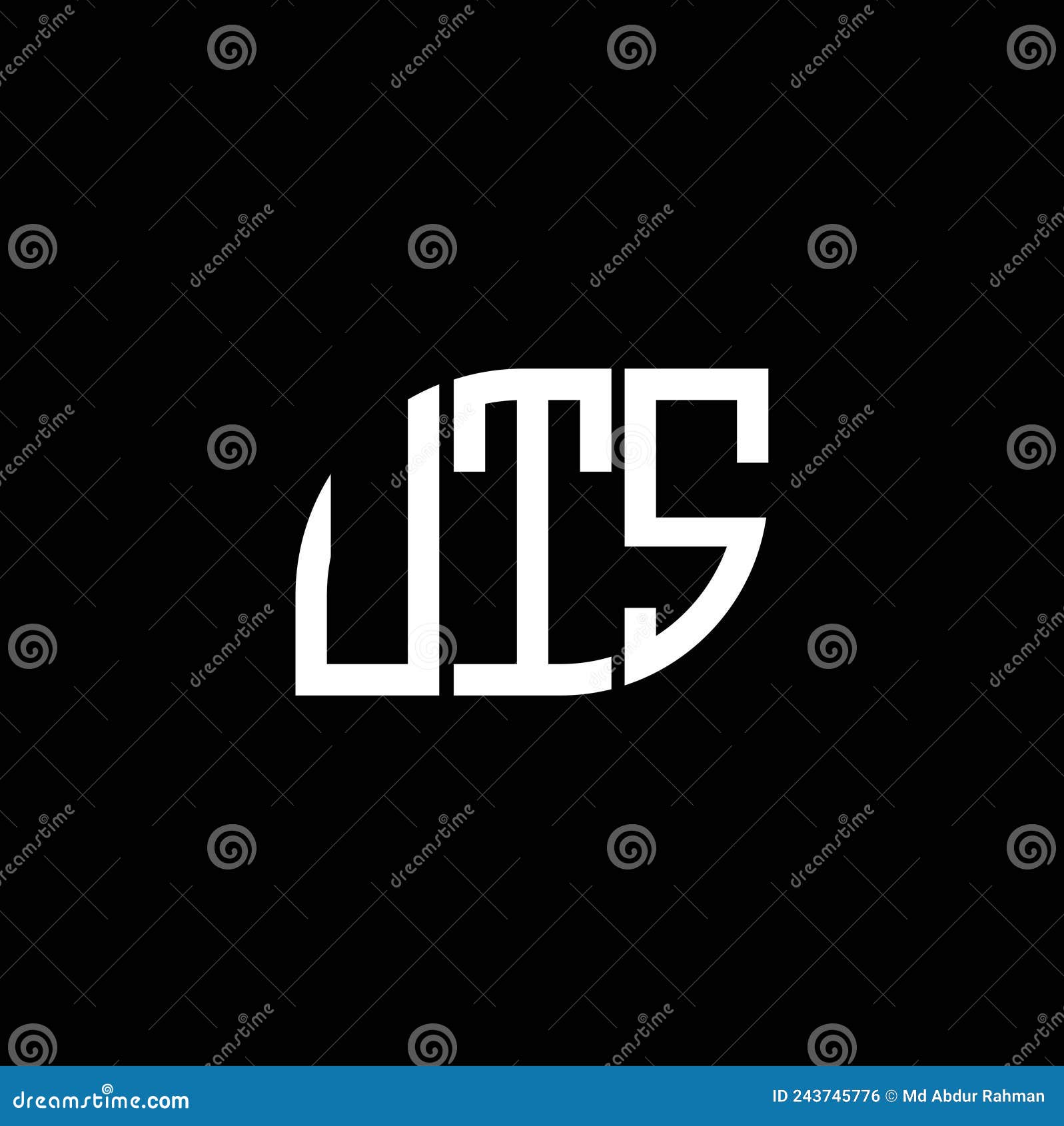 UTS Letter Logo Design on Black Background. UTS Creative Initials ...