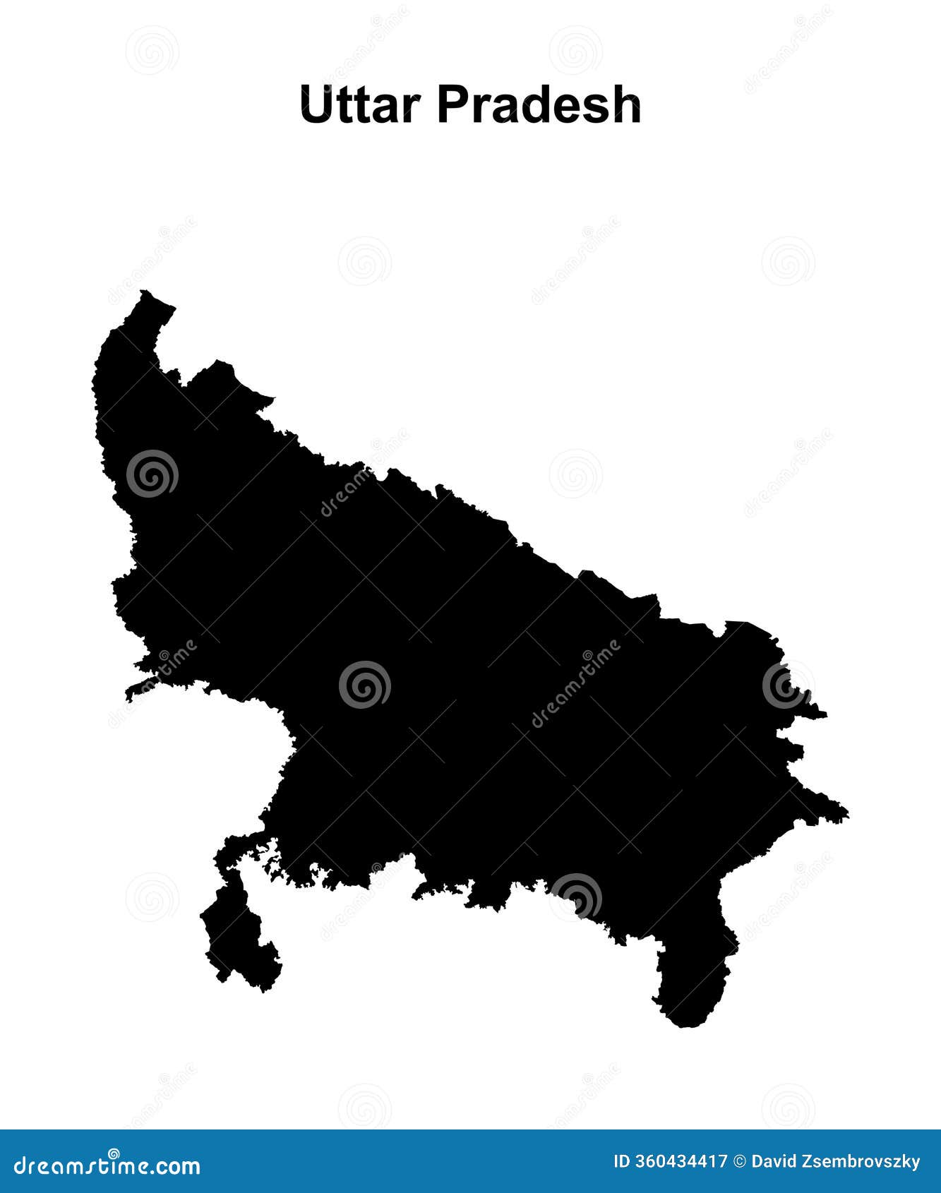 Uttar Pradesh State Map In English Lettering. Uttar Pradesh Typography ...