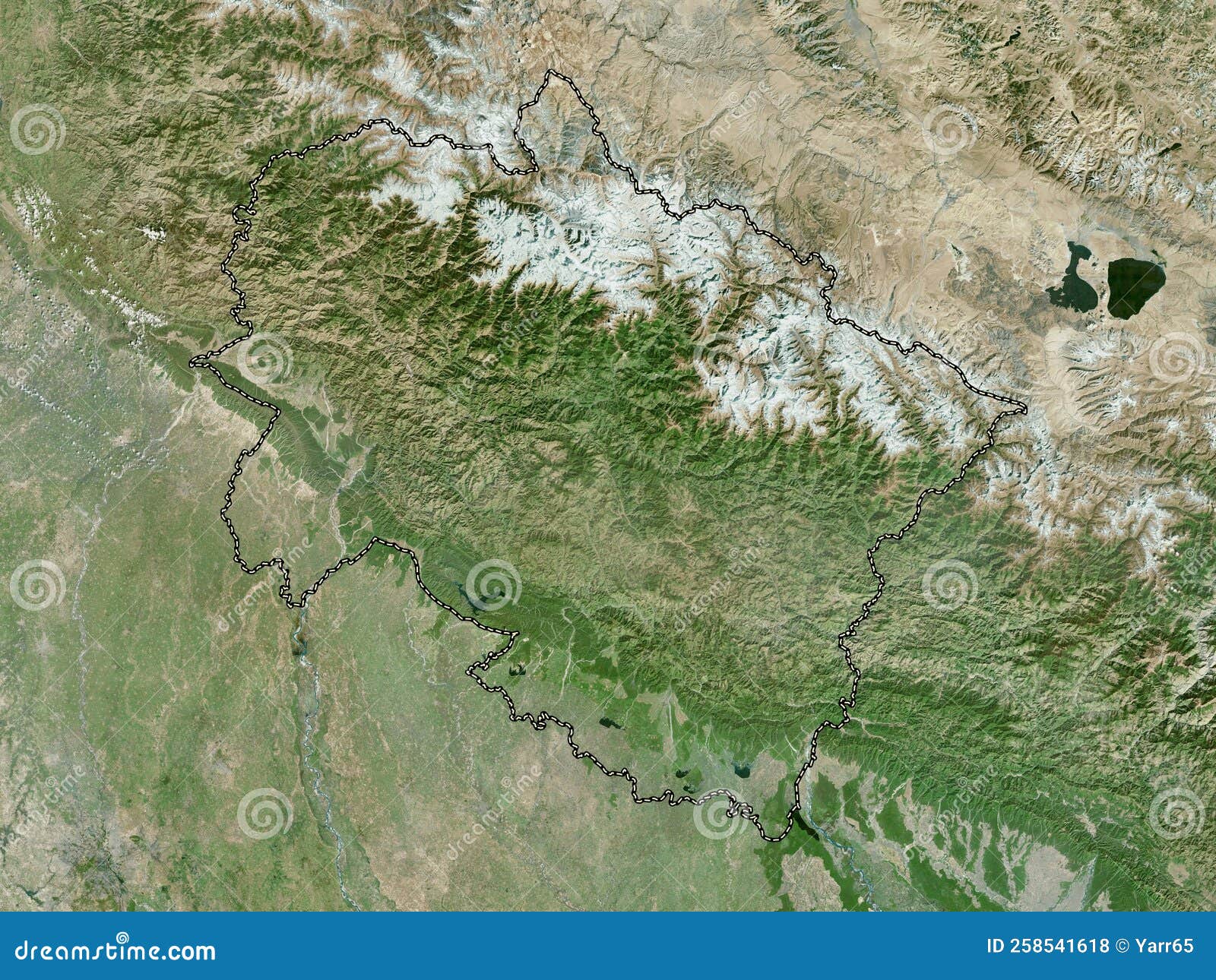 Uttarakhand, India. High-res Satellite. No Legend Stock Illustration ...