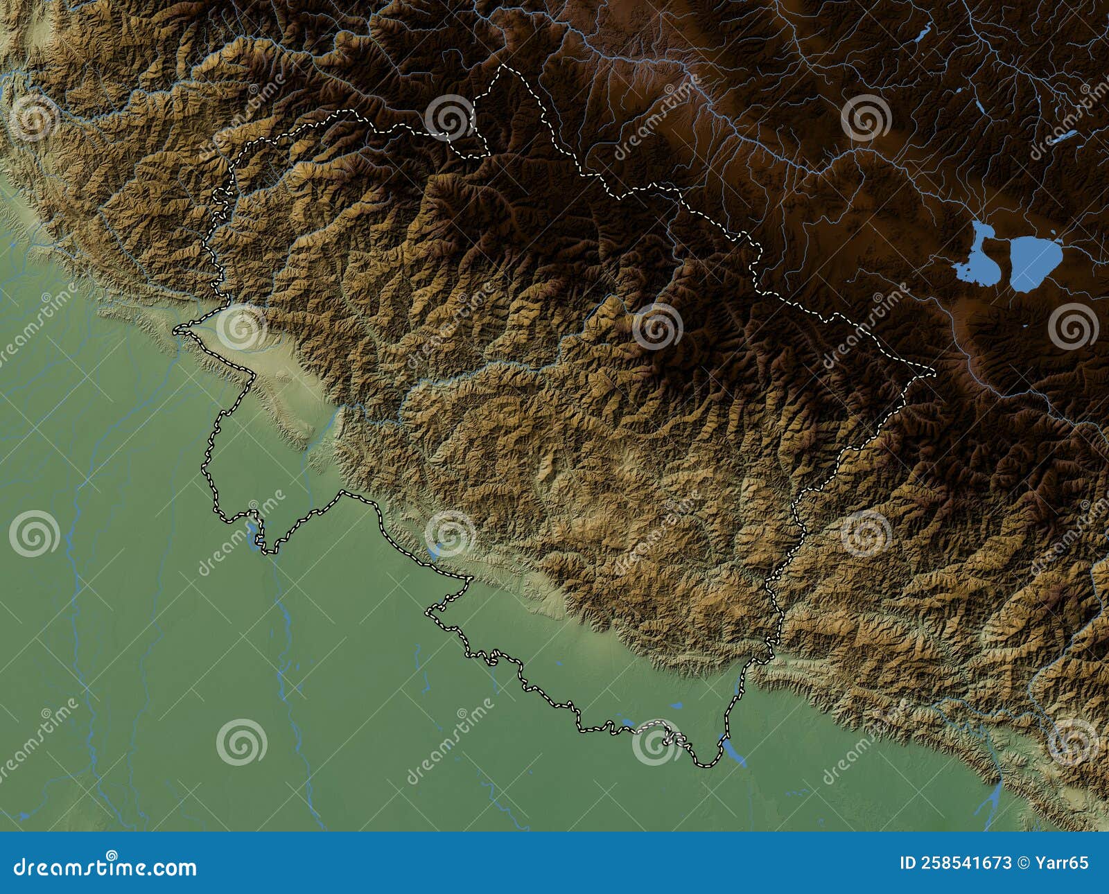 Uttarakhand, India. Physical. No Legend Stock Illustration ...