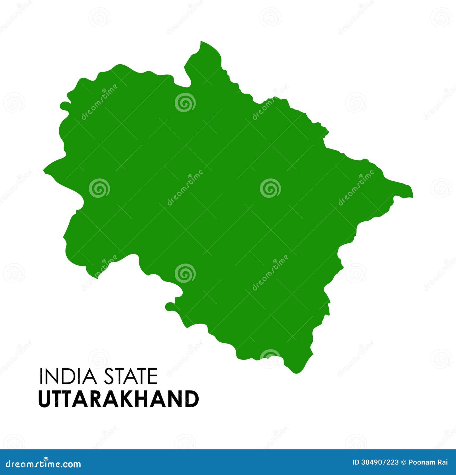 Uttarakhand Map of Indian State. Uttarakhand Map Vector Illustration ...