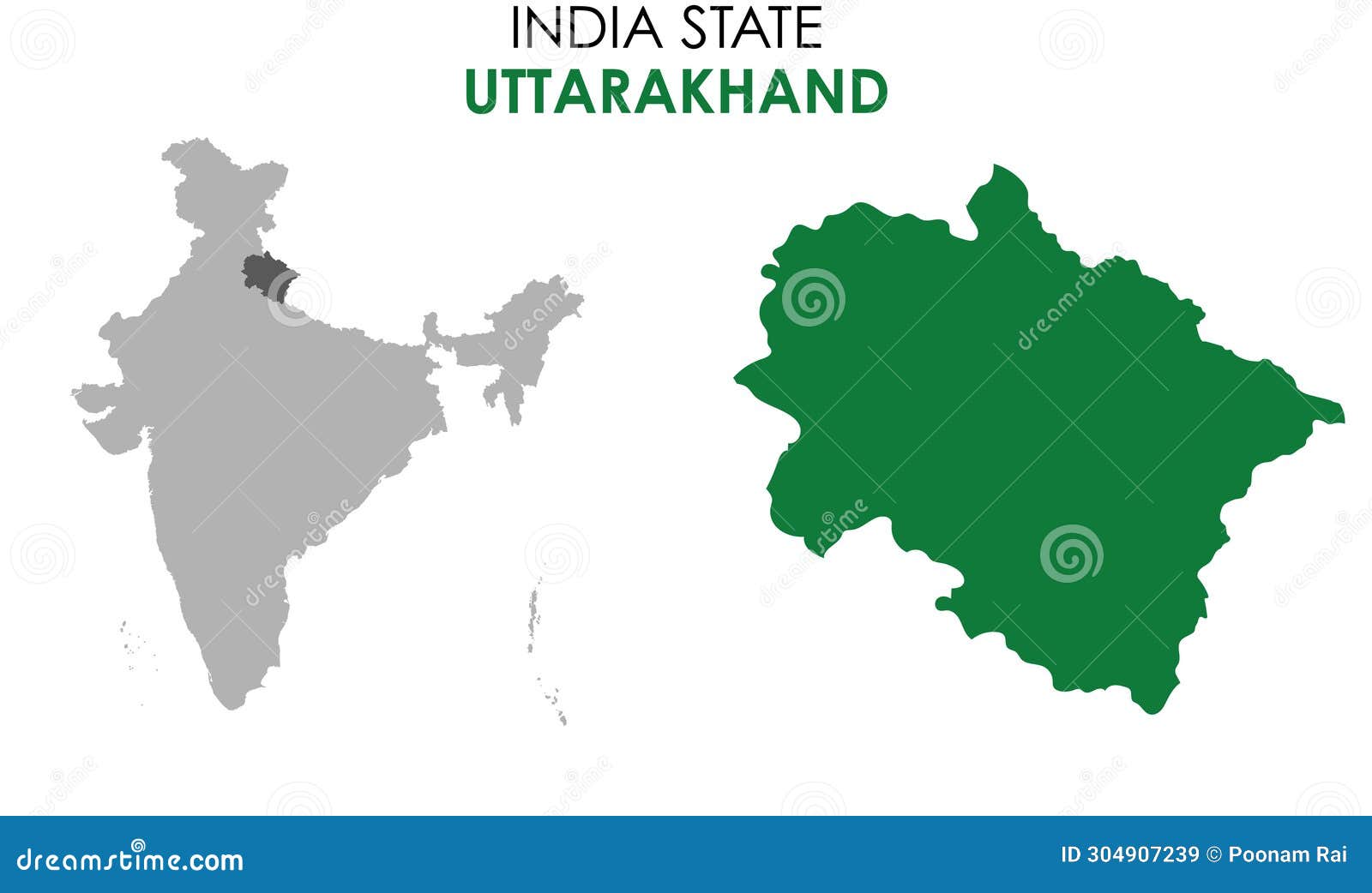 Uttarakhand Map of Indian State. Uttarakhand Map Vector Illustration ...