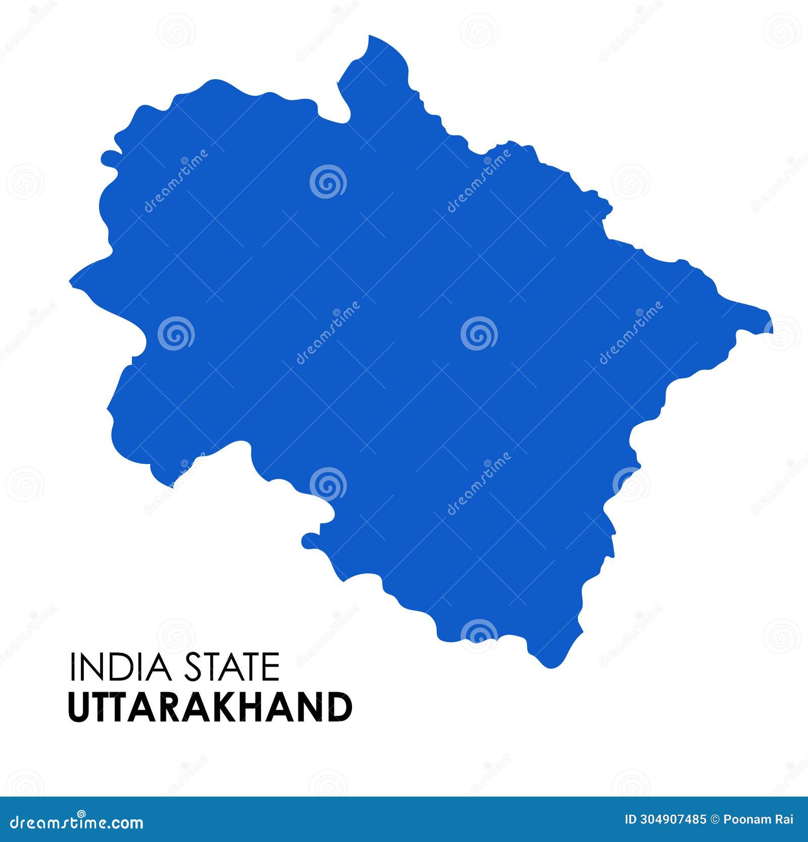 Uttarakhand Map of Indian State. Uttarakhand Map Vector Illustration ...