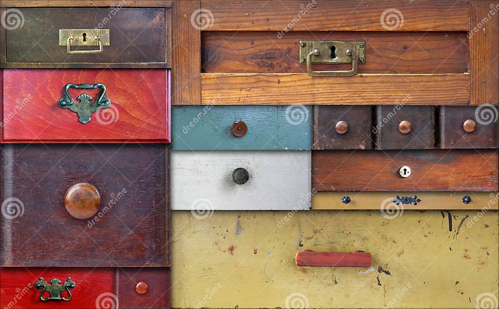 In Utter Secrecy - Various Drawers Stock Photo - Image of hinge ...
