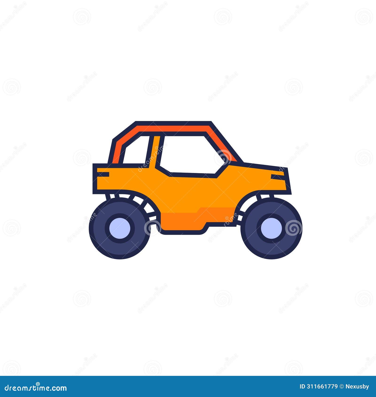 UTV, Buggy Car Icon with Outline Stock Vector - Illustration of offroad ...