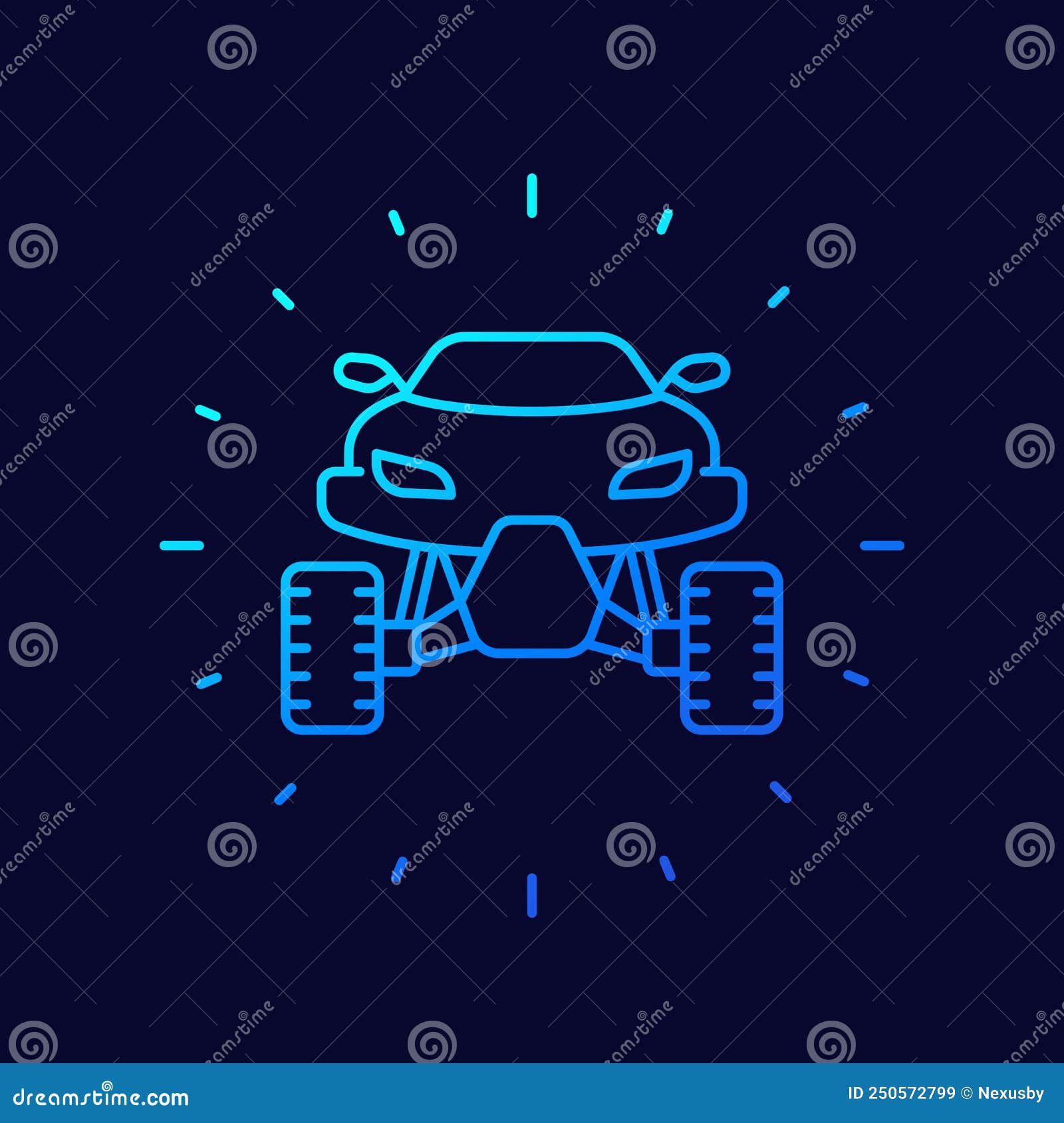 UTV Icon, Front View, Linear Design Stock Vector - Illustration of ...