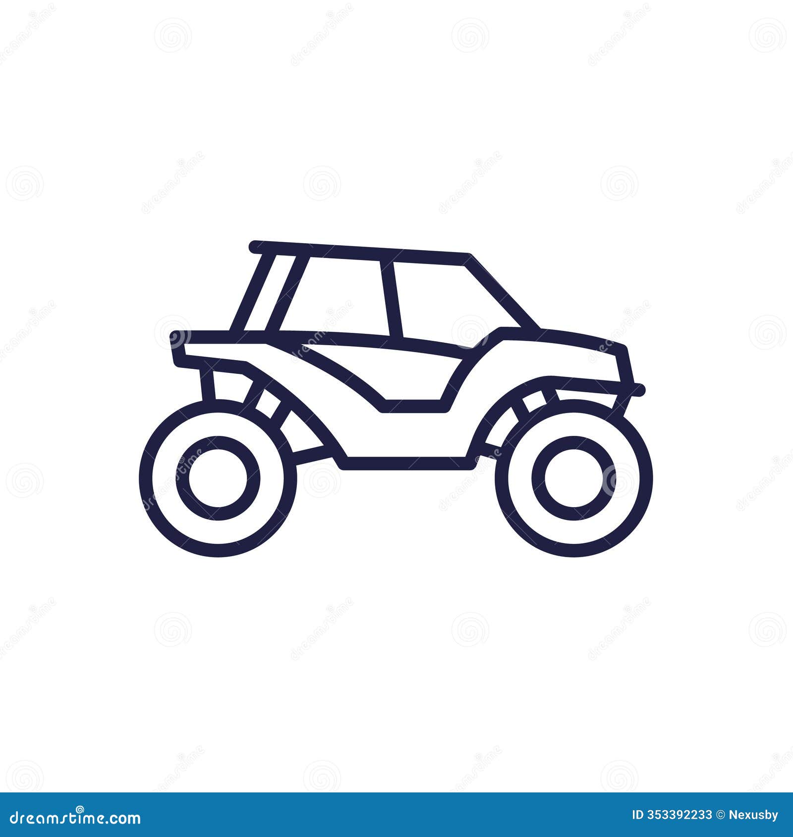 UTV Line Icon, Offroad Vehicle or Atv Vector Stock Illustration ...