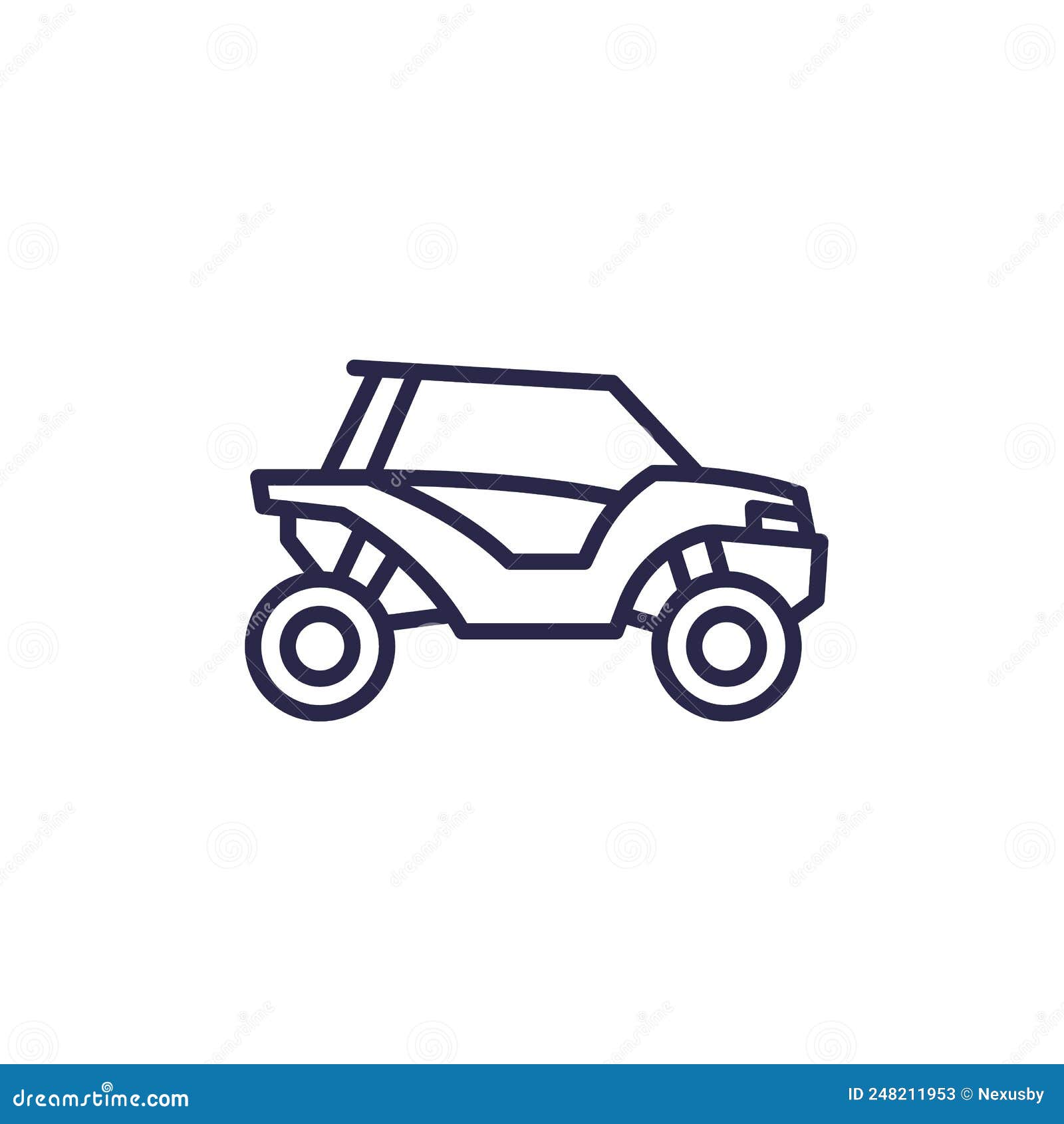 UTV Line Icon, Side-by-side Vehicle Vector Stock Vector - Illustration ...