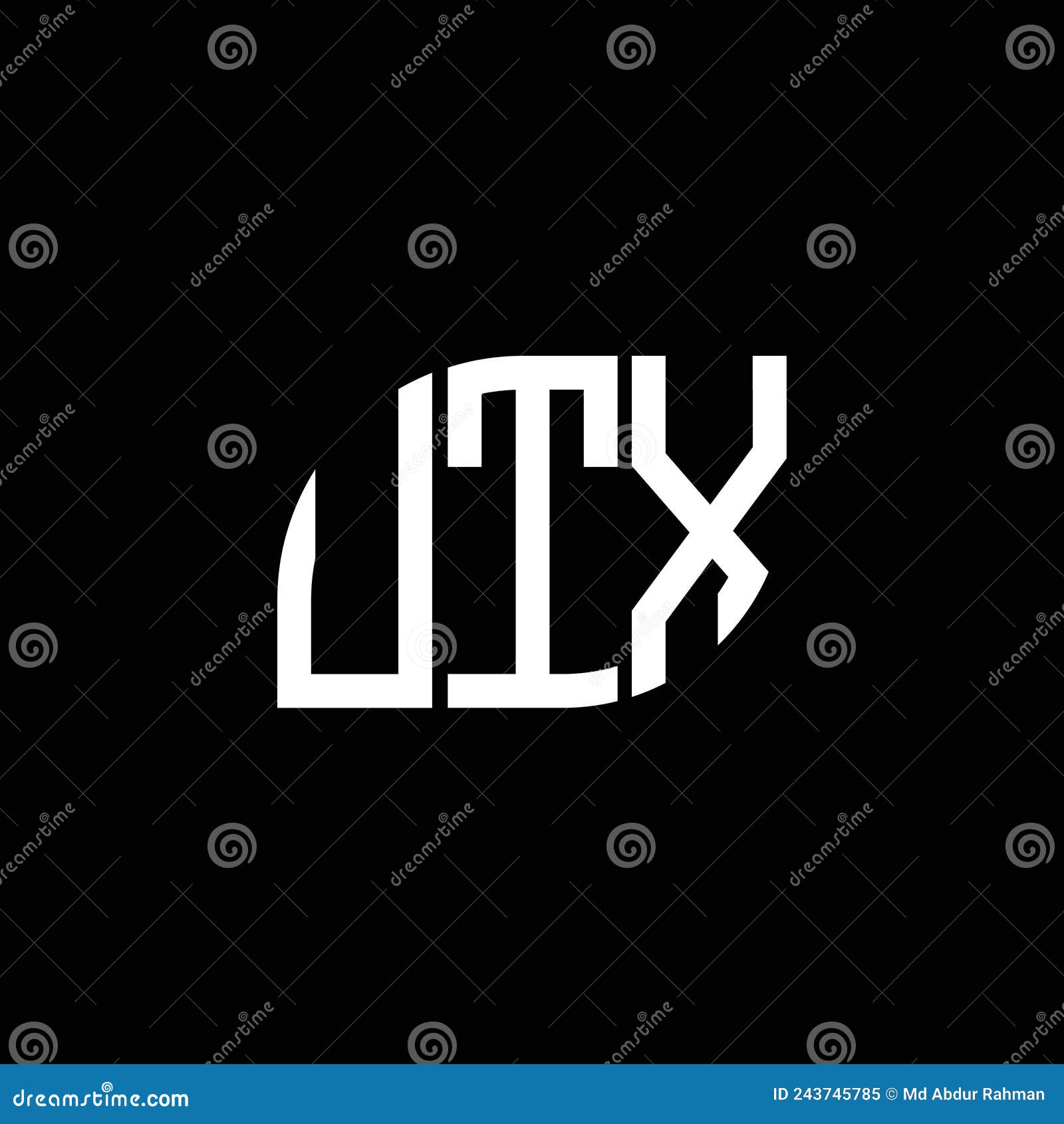 UTX Letter Logo Design on Black Background. UTX Creative Initials ...