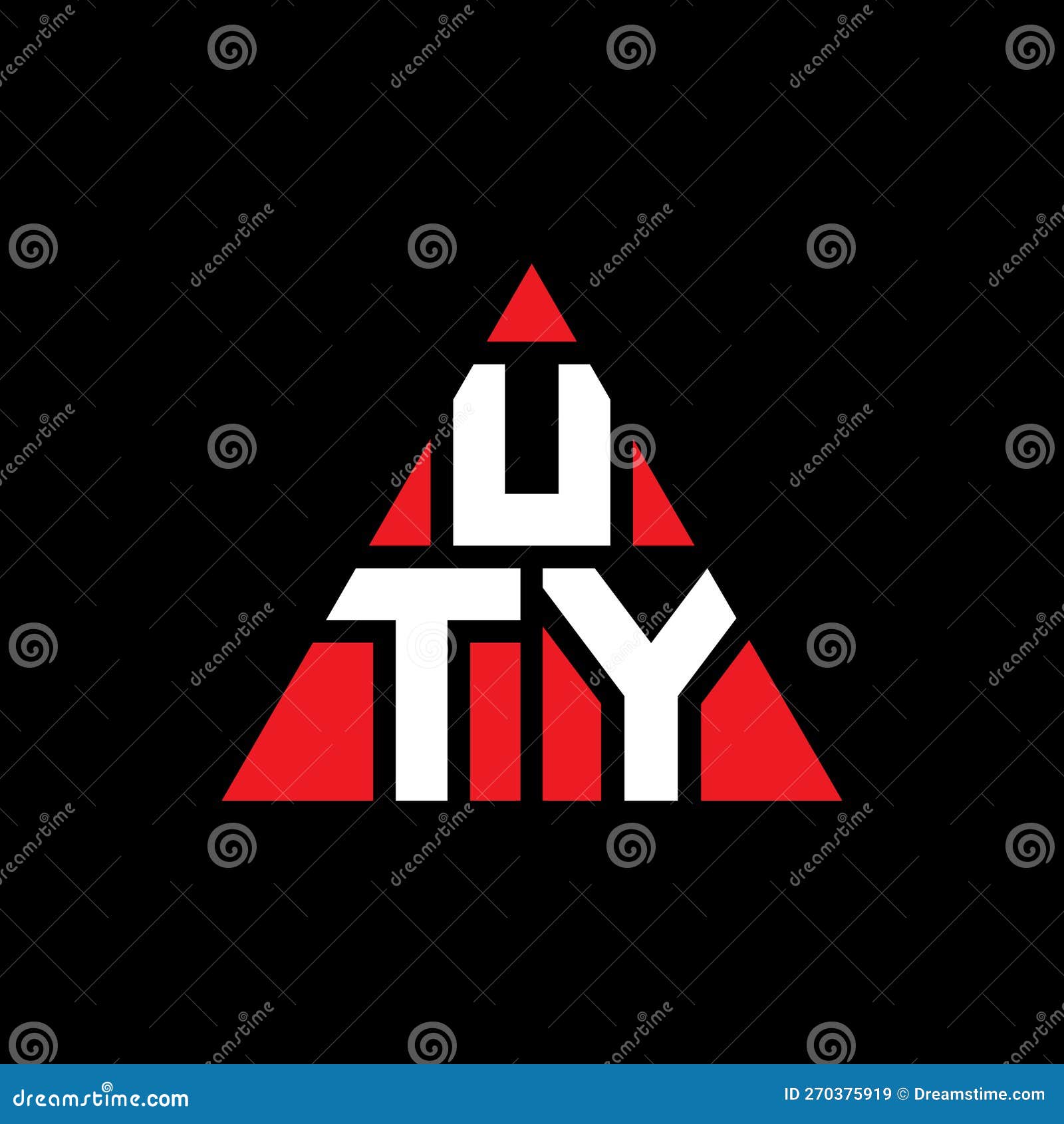 UTY Triangle Letter Logo Design with Triangle Shape. UTY Triangle Logo ...