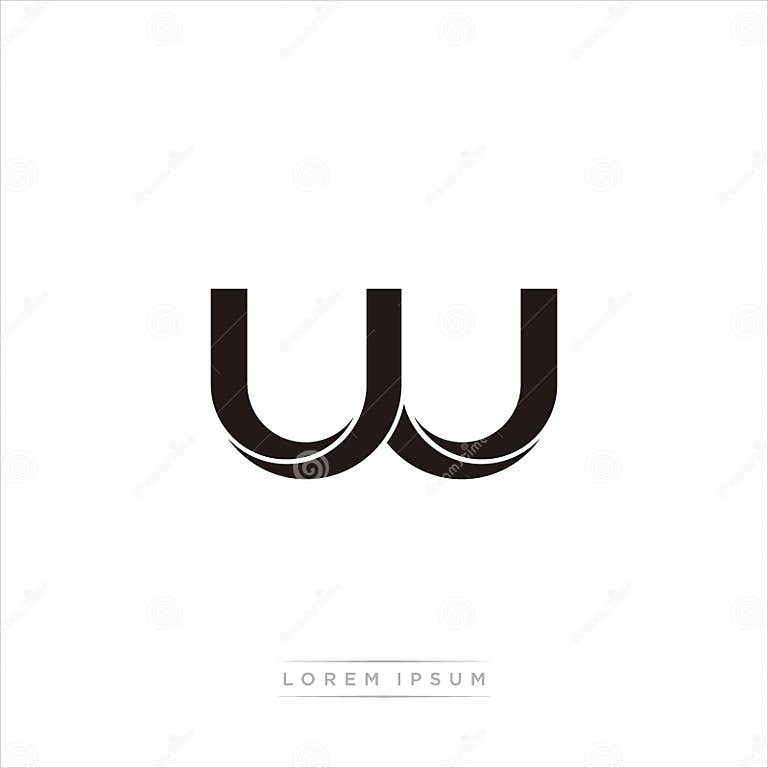 Uu Initial Letter Split Lowercase Modern Monogram Linked Outline Rounded Logo Stock Vector ...