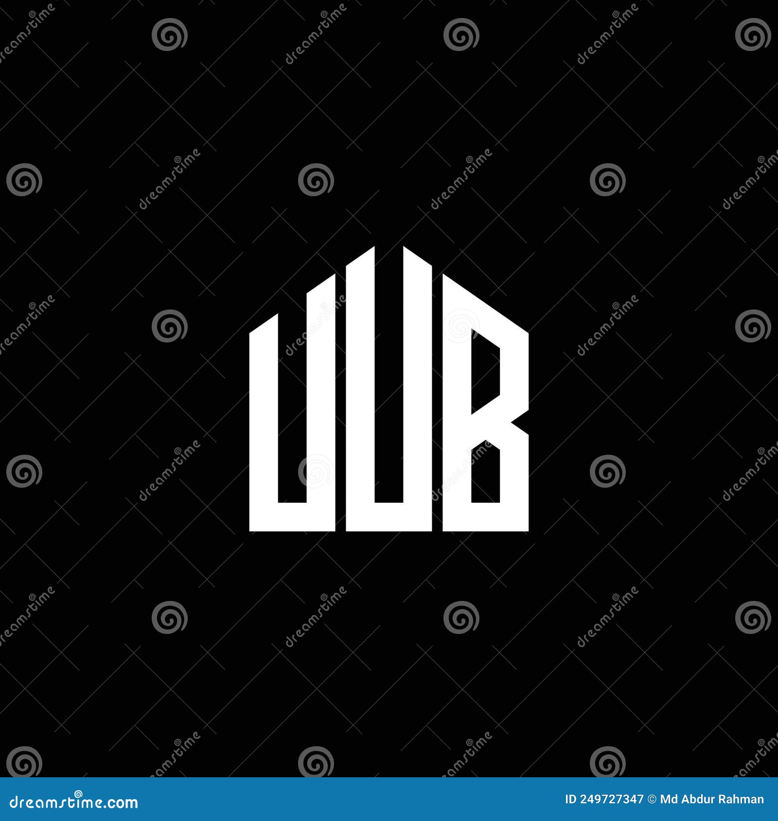 UUB Letter Logo Design on BLACK Background. UUB Creative Initials ...