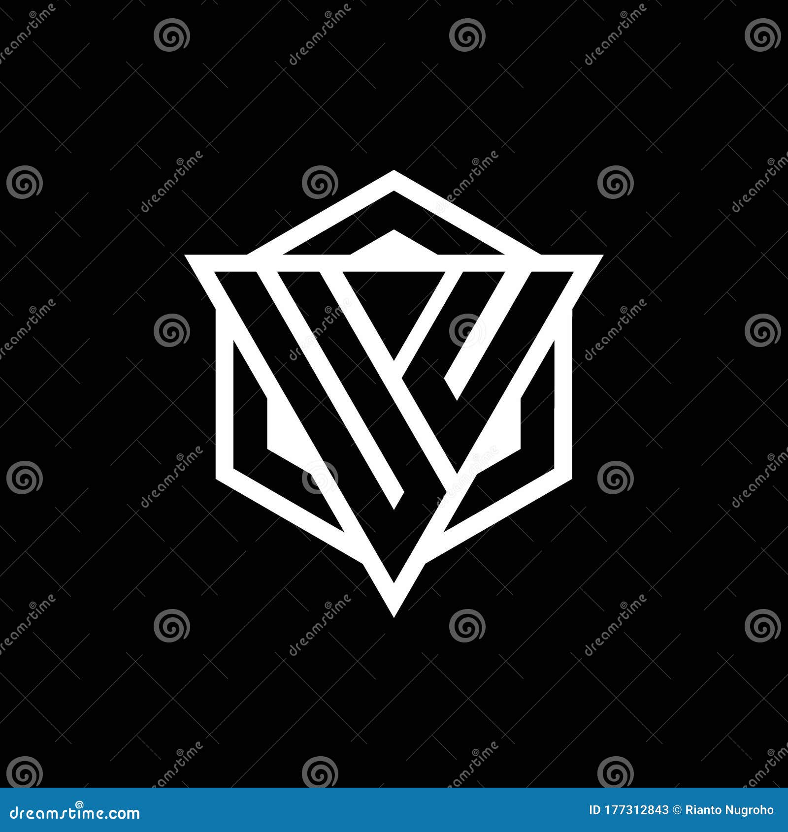 UUU Logo Monogram with Triangle and Hexagon Shape Combination Stock ...