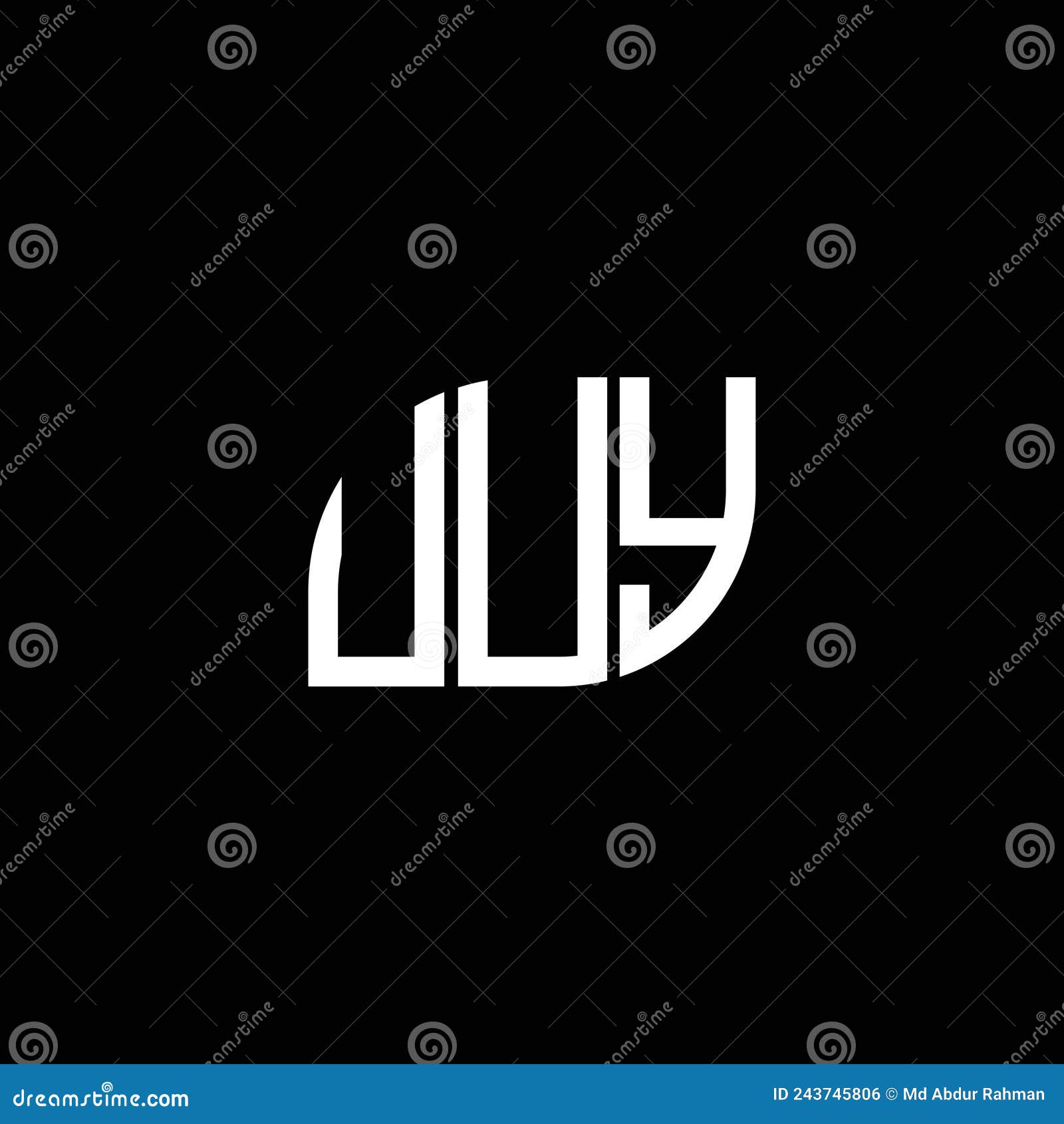 UUY Letter Logo Design on Black Background. UUY Creative Initials ...