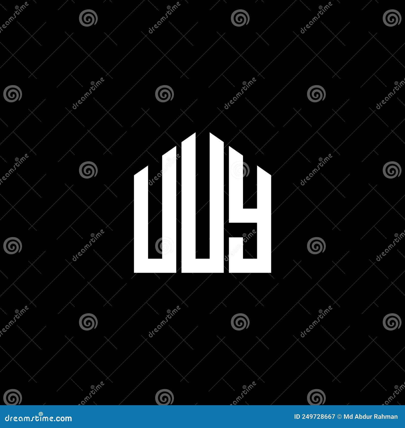 UUY Letter Logo Design on BLACK Background. UUY Creative Initials ...