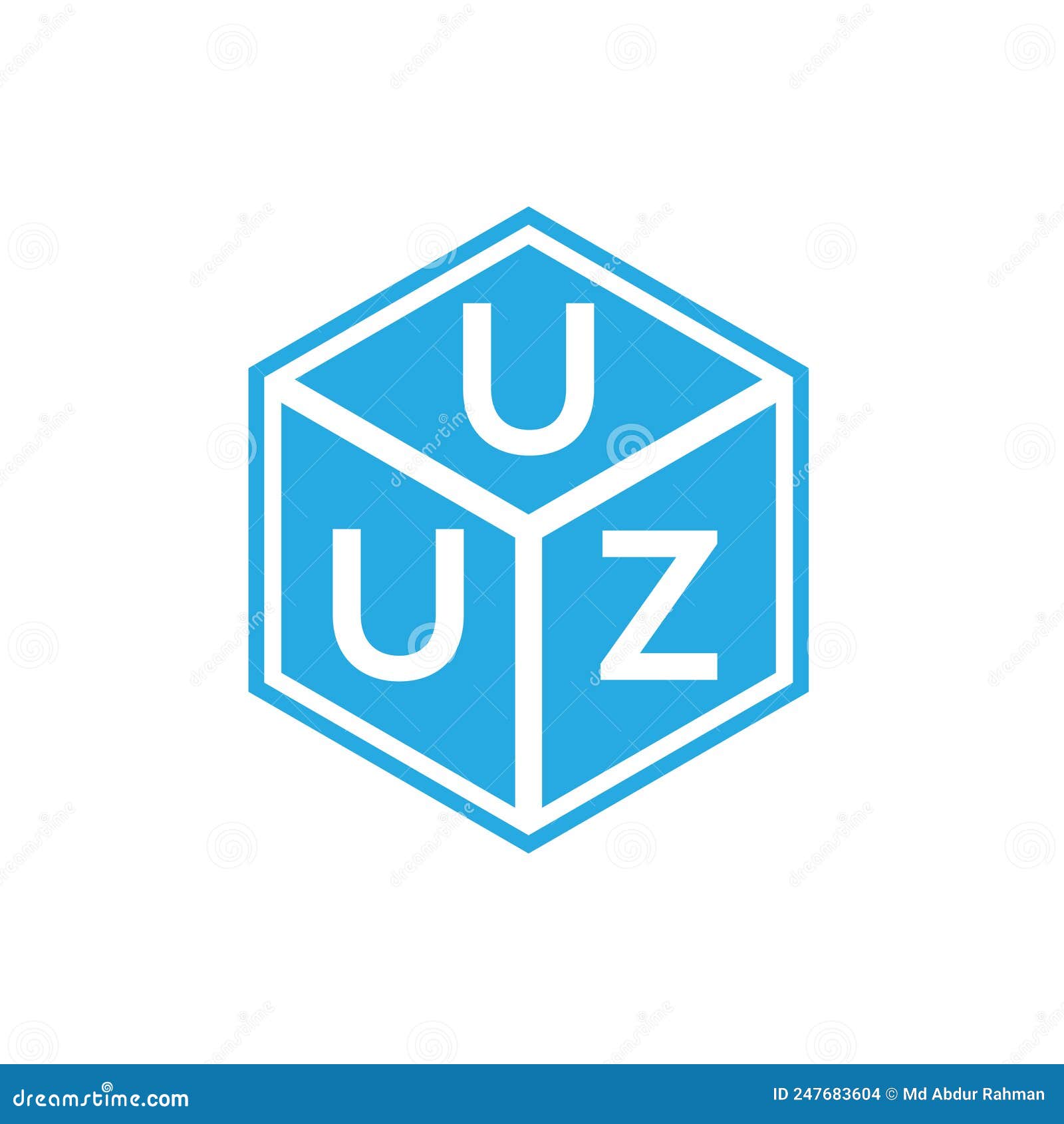 UUZ Letter Logo Design on Black Background. UUZ Creative Initials ...