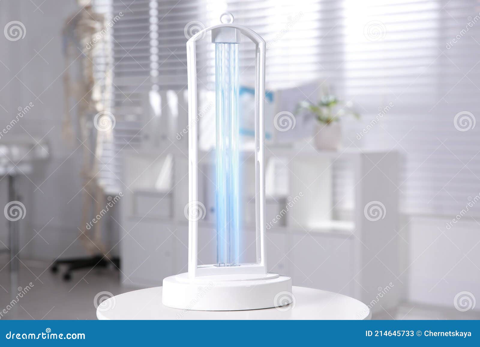 UV Lamp for Light Sterilization on White Table in Hospital Stock Image ...