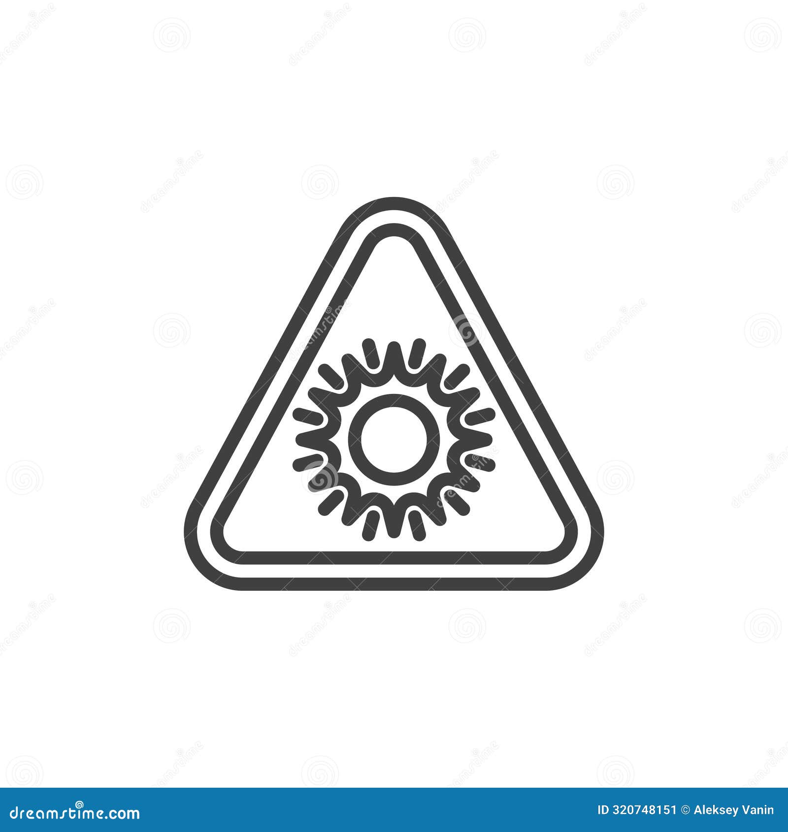UV Light Hazard line icon stock vector. Illustration of editable ...