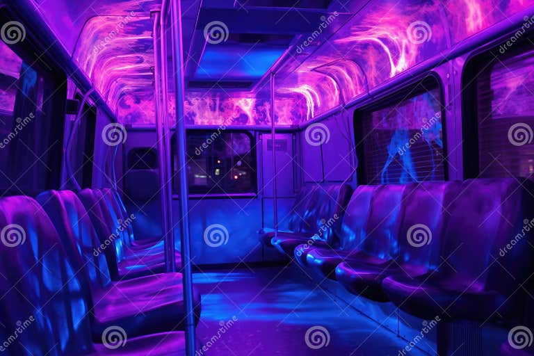 Uv Light Revealing Bacteria on Bus Interior Stock Image - Image of ...