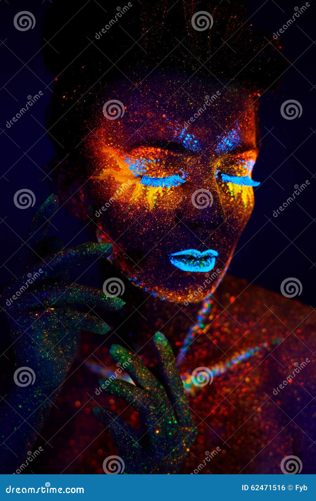 UV portrait stock photo. Image of female, fluorescent - 62471516
