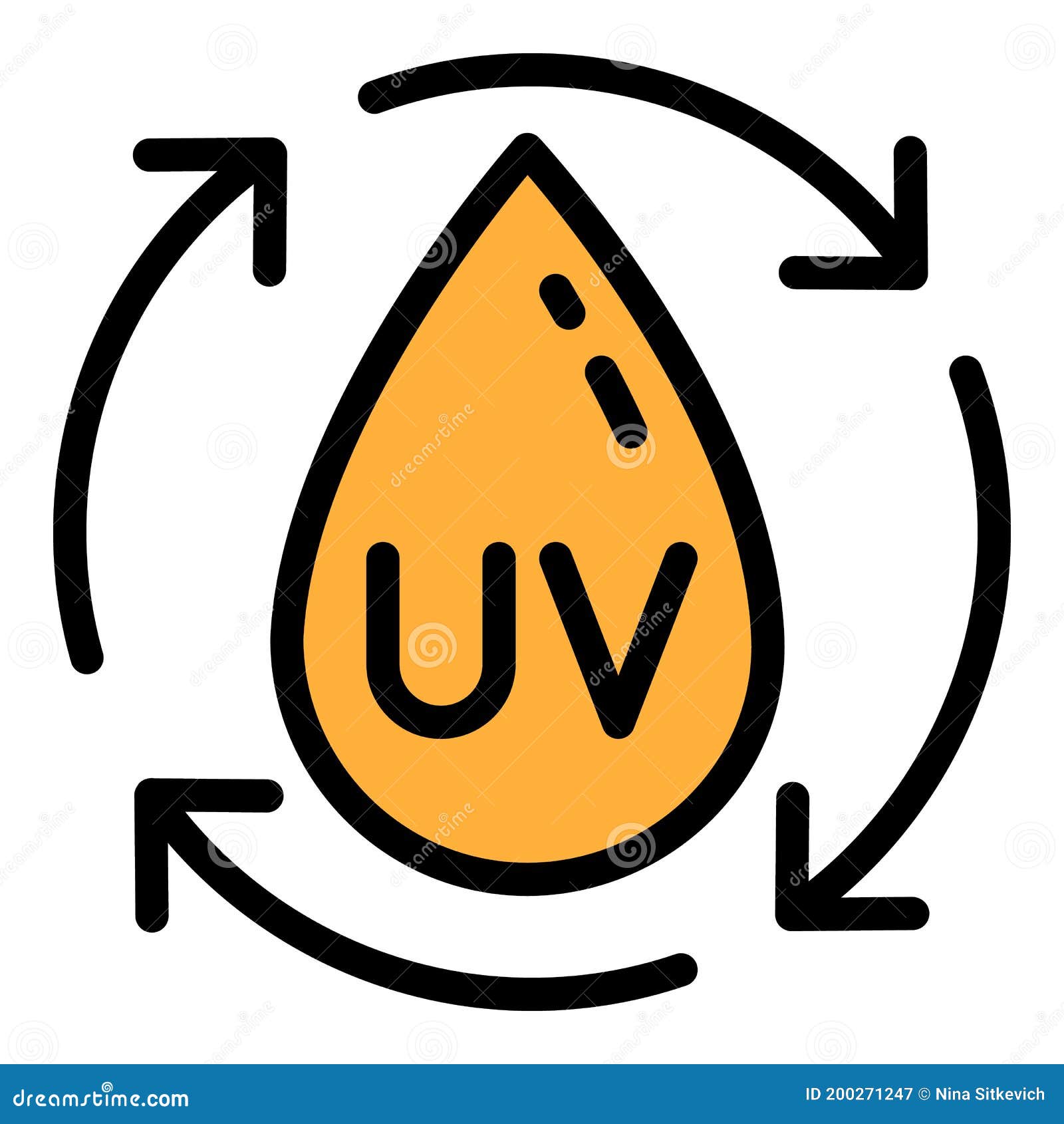 Uv Protection Icon, Outline Style Stock Vector - Illustration of label ...