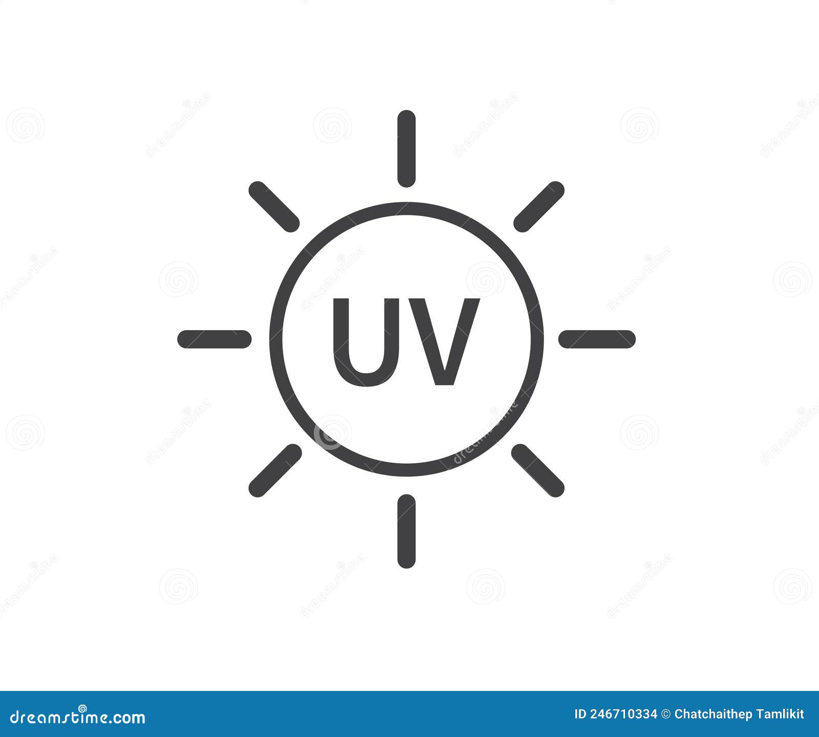Uv Protection Icon on White Background. Thin Line Symbol. Vector ...