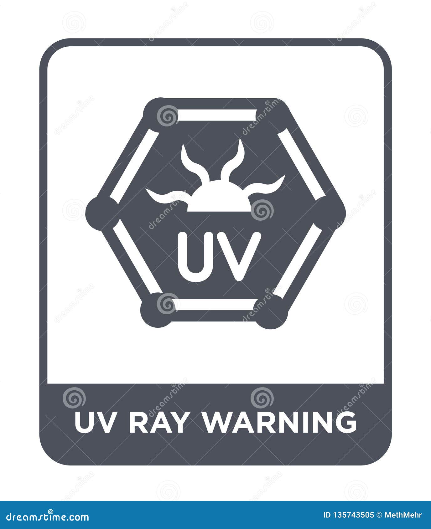 Uv Ray Warning Icon in Trendy Design Style. Uv Ray Warning Icon ...