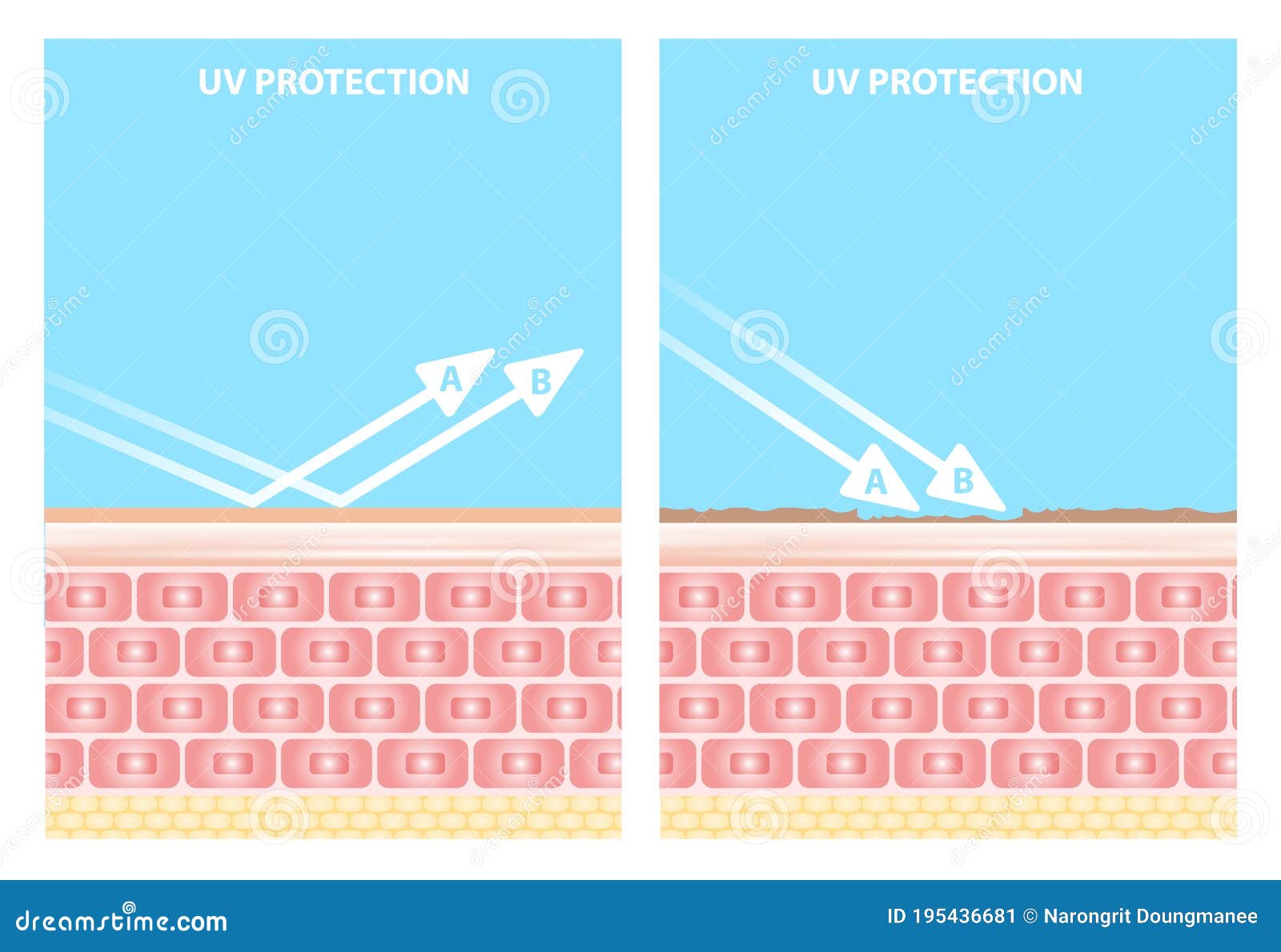 UV Reflection Skin after Protection Vector Design Stock Vector ...