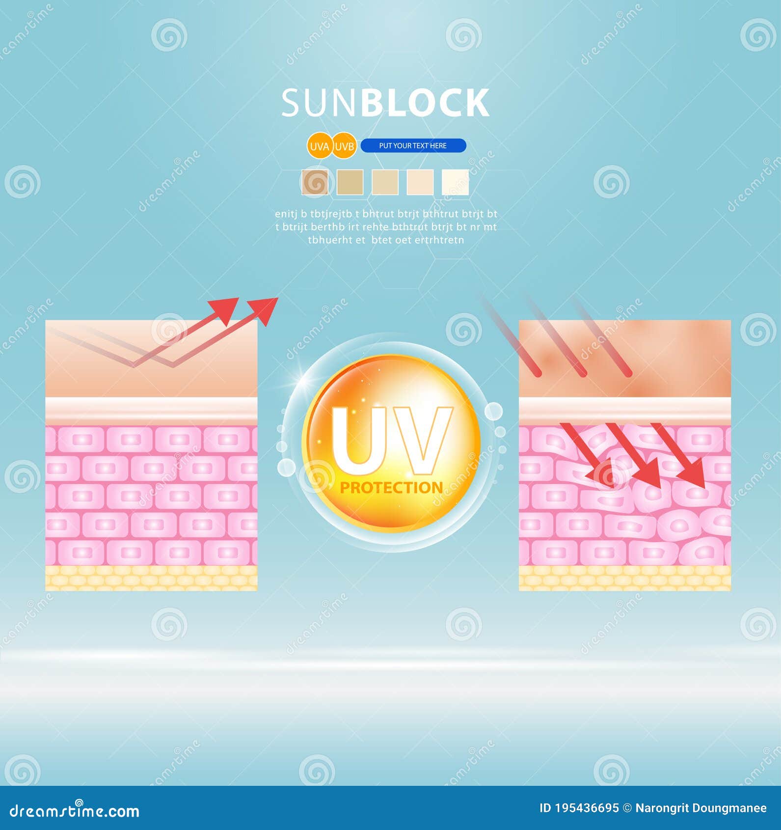 UV Reflection Skin after Protection Vector Design Stock Vector ...