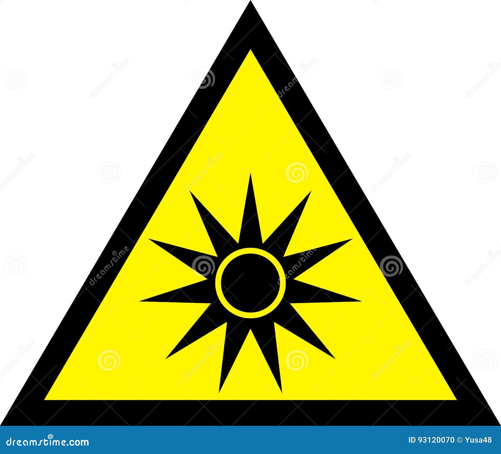 UV Yellow Safety Sign - UV Warning Sign. Stock Illustration ...