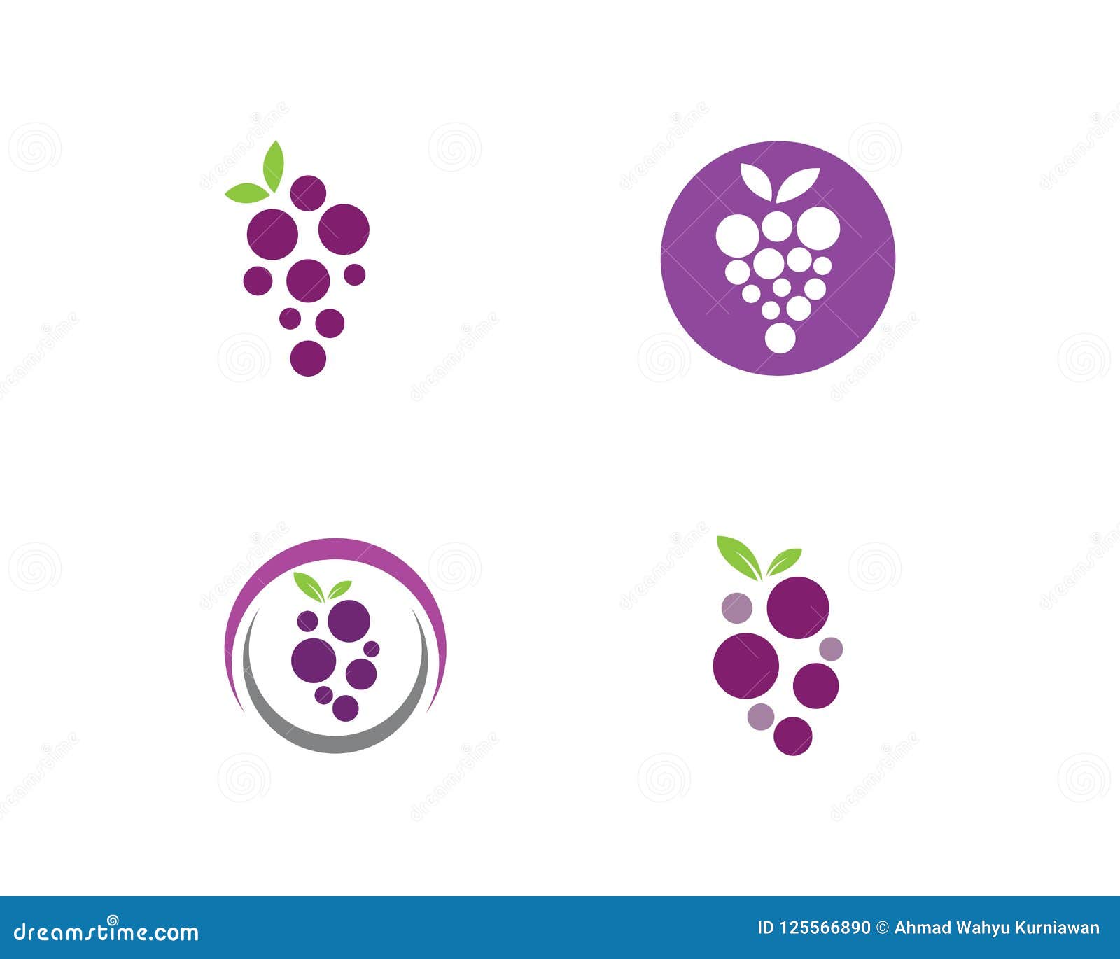 Uva Con Vector Del Icono De La Hoja Ilustración del Vector ...