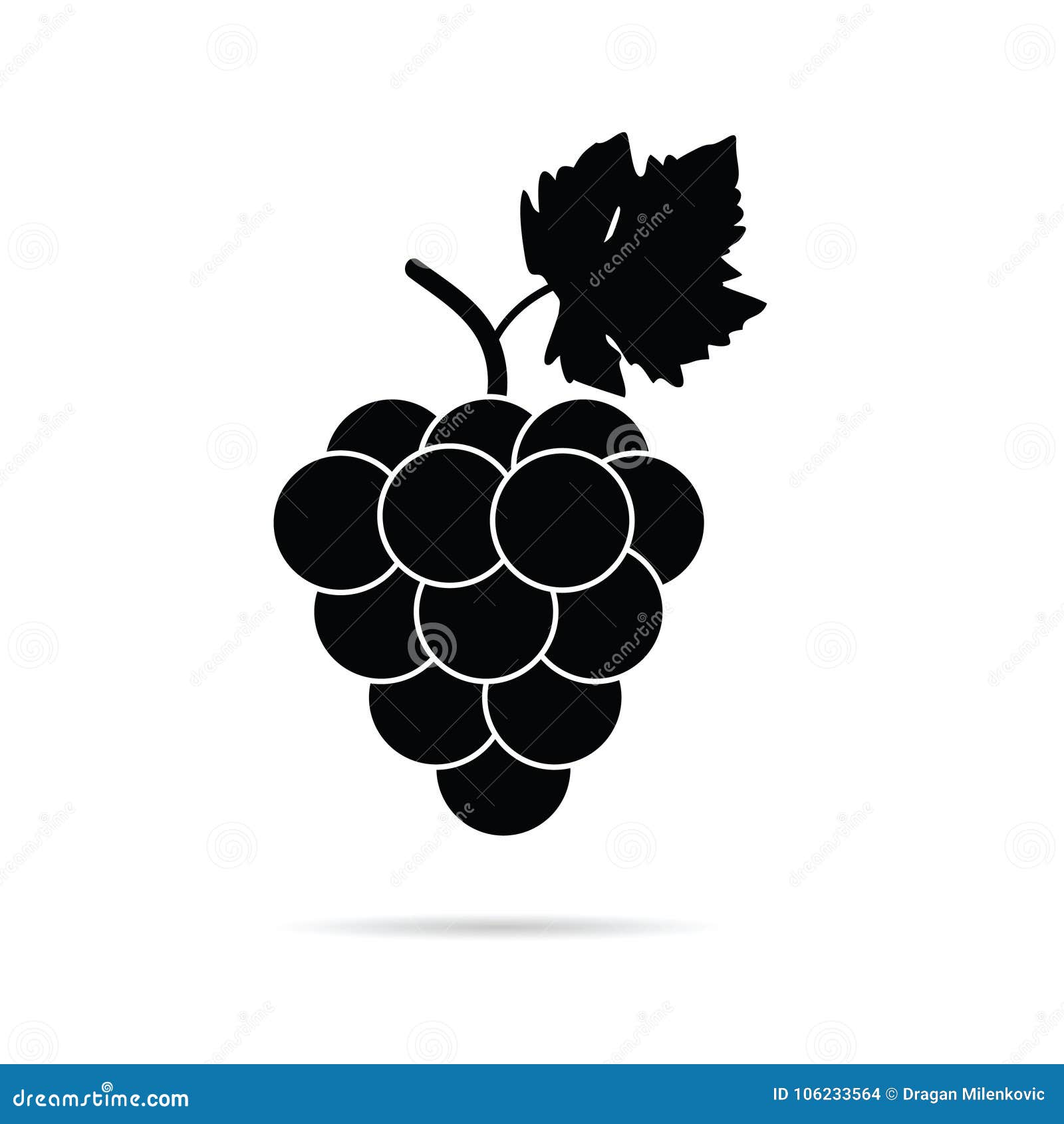 Uva En El Ejemplo De Color Negro Ilustración del Vector - Ilustración ...