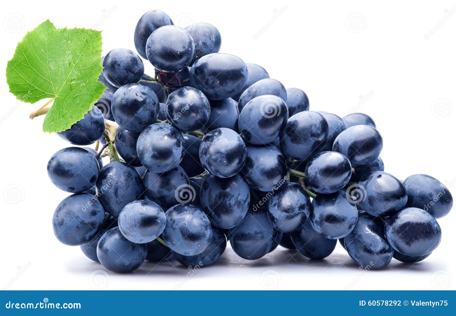 Uva Roxa Com a Folha Verde Isolada Foto de Stock - Imagem de fundo ...