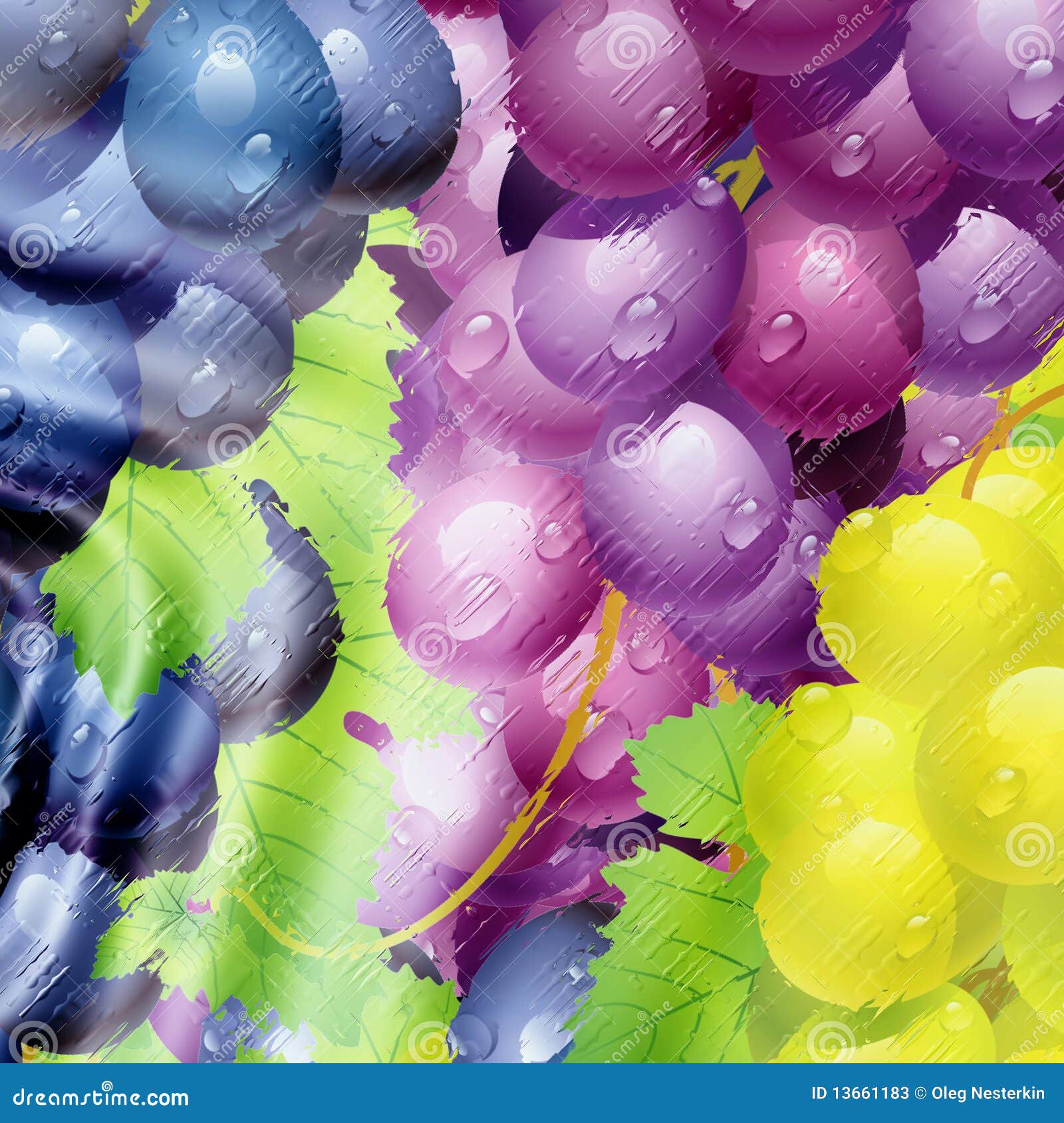 Uvas coloridas ilustração stock. Ilustração de fundo - 13661183