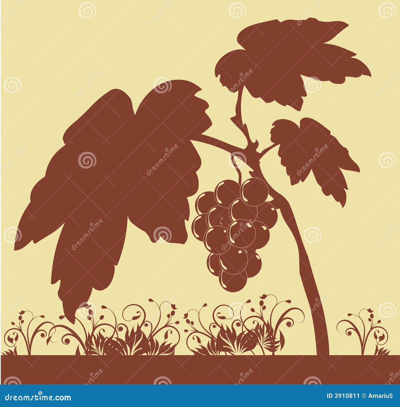 Uvas de vectores stock de ilustración. Ilustración de bunch - 3910811