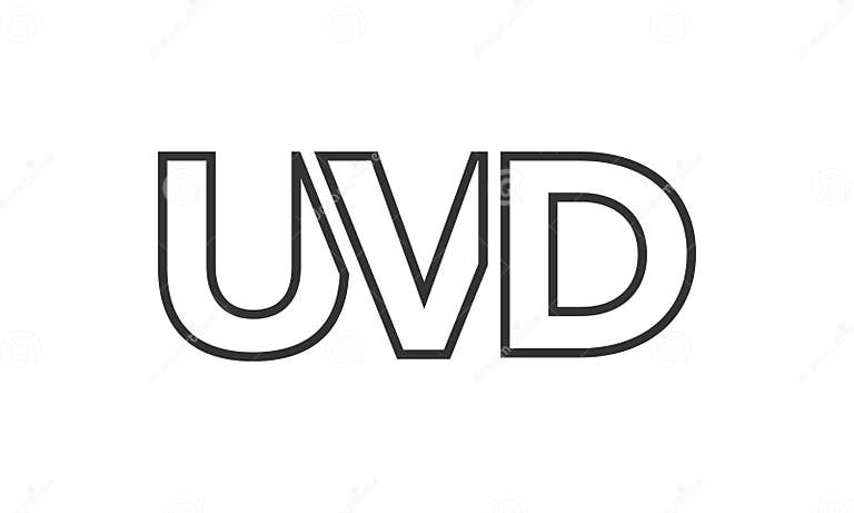 UVD Logo Design Template with Strong and Modern Bold Text. Initial ...