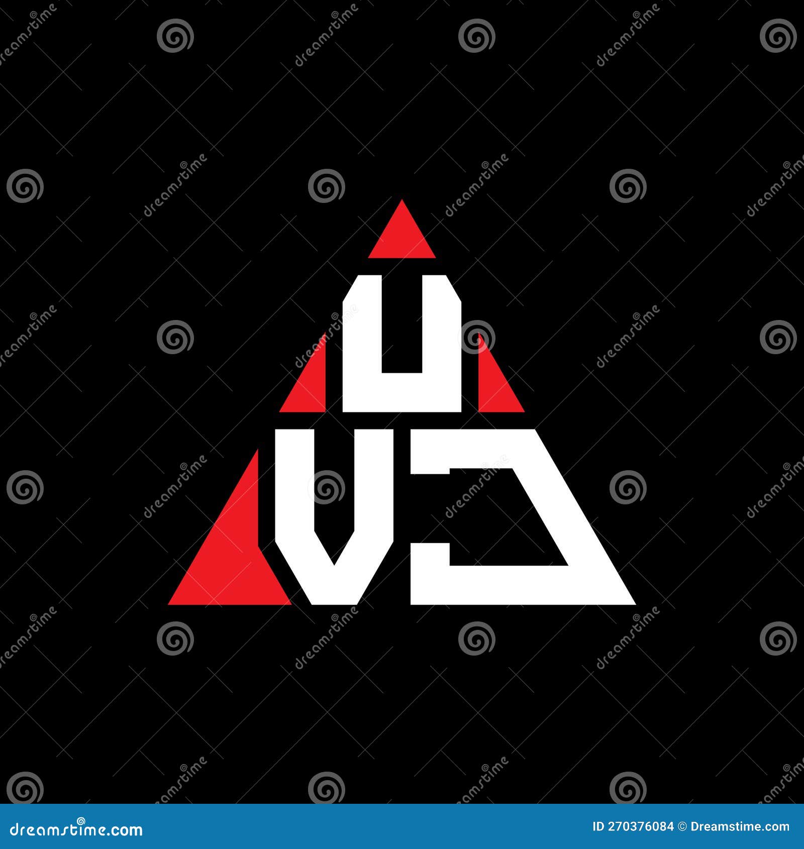 UVJ Triangle Letter Logo Design with Triangle Shape. UVJ Triangle Logo ...