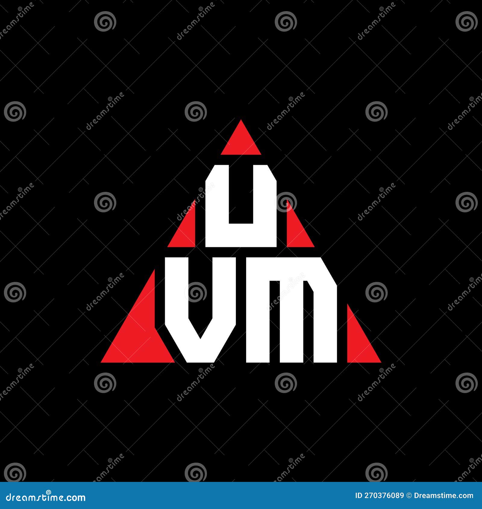 UVM Triangle Letter Logo Design with Triangle Shape. UVM Triangle Logo ...